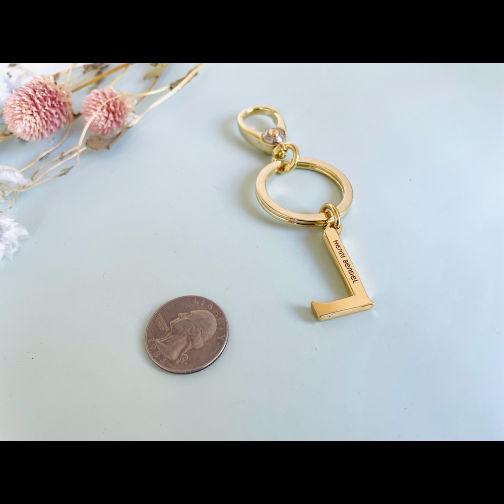 Henri Bendel Gold Crystals Pave Letter “L” Key Chain … - Gem